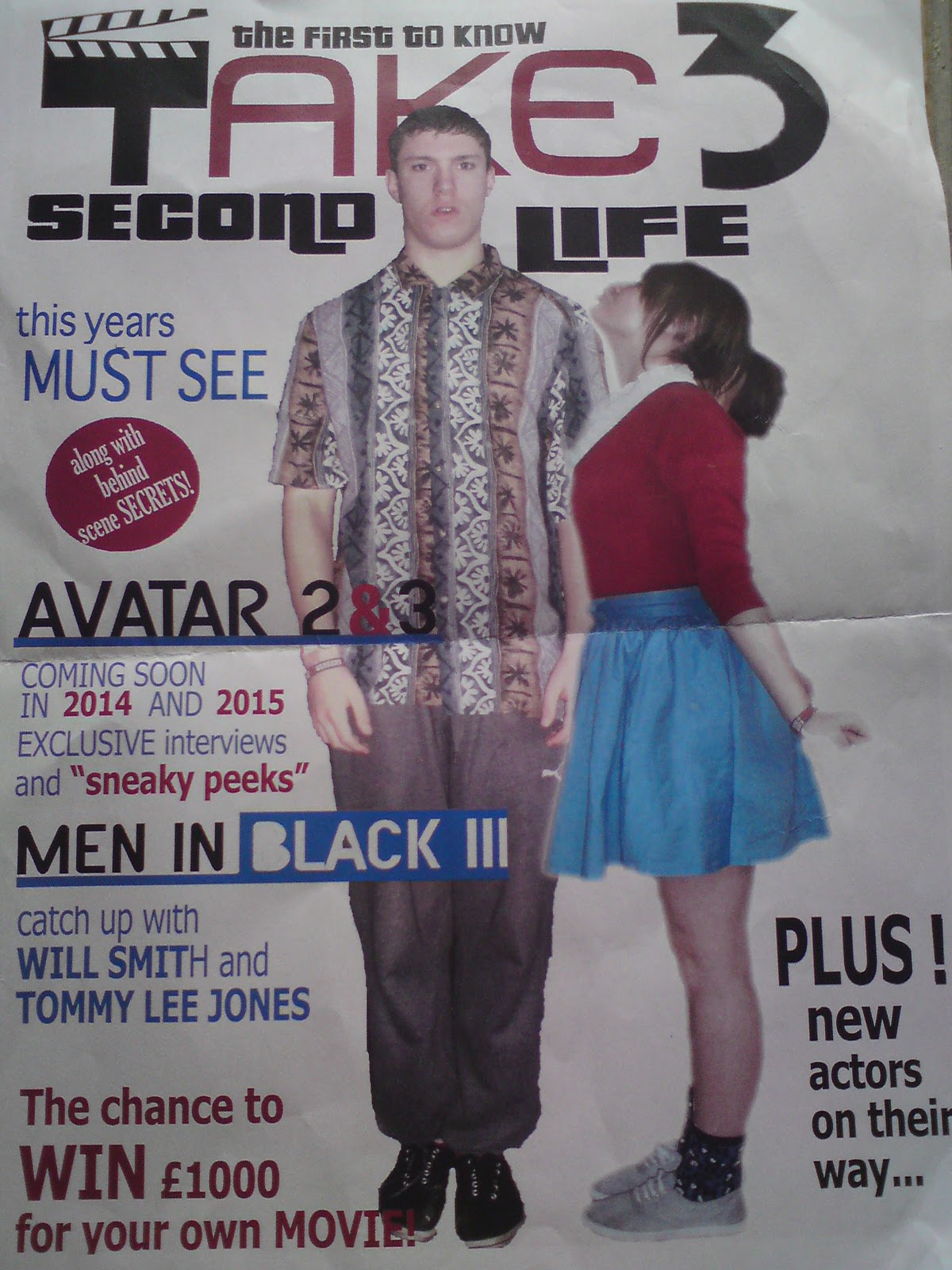 Jake A level media project "Second LIfe": magazine front cover